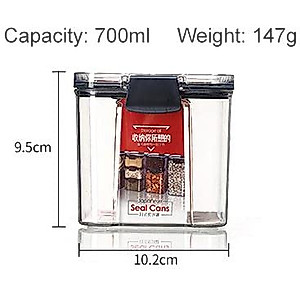 S&M Airtight Food Storage Containers Set with Lids[5 Pack] for Kitchen & Pantry Organization, BPA Free Plastic Clear Canisters for Cereal Flour Sugar Dry Food, Dishwasher Safe (Black)