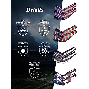 SATINIOR 8 Pairs Arm Sleeves for Men Women Compression UV Sun Protection Arm Sleeves (L)