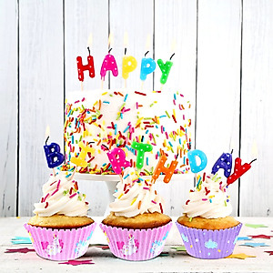 ASTARON 200 Pcs Unicorn Cupcake Liners for Unicorn Party Cup Cake Baking Cups Unicorn Cupcake Case Rainbow Cup Cake Liners for Decorations Girl Kids Birthday Supplies (Light Pink and Purple)