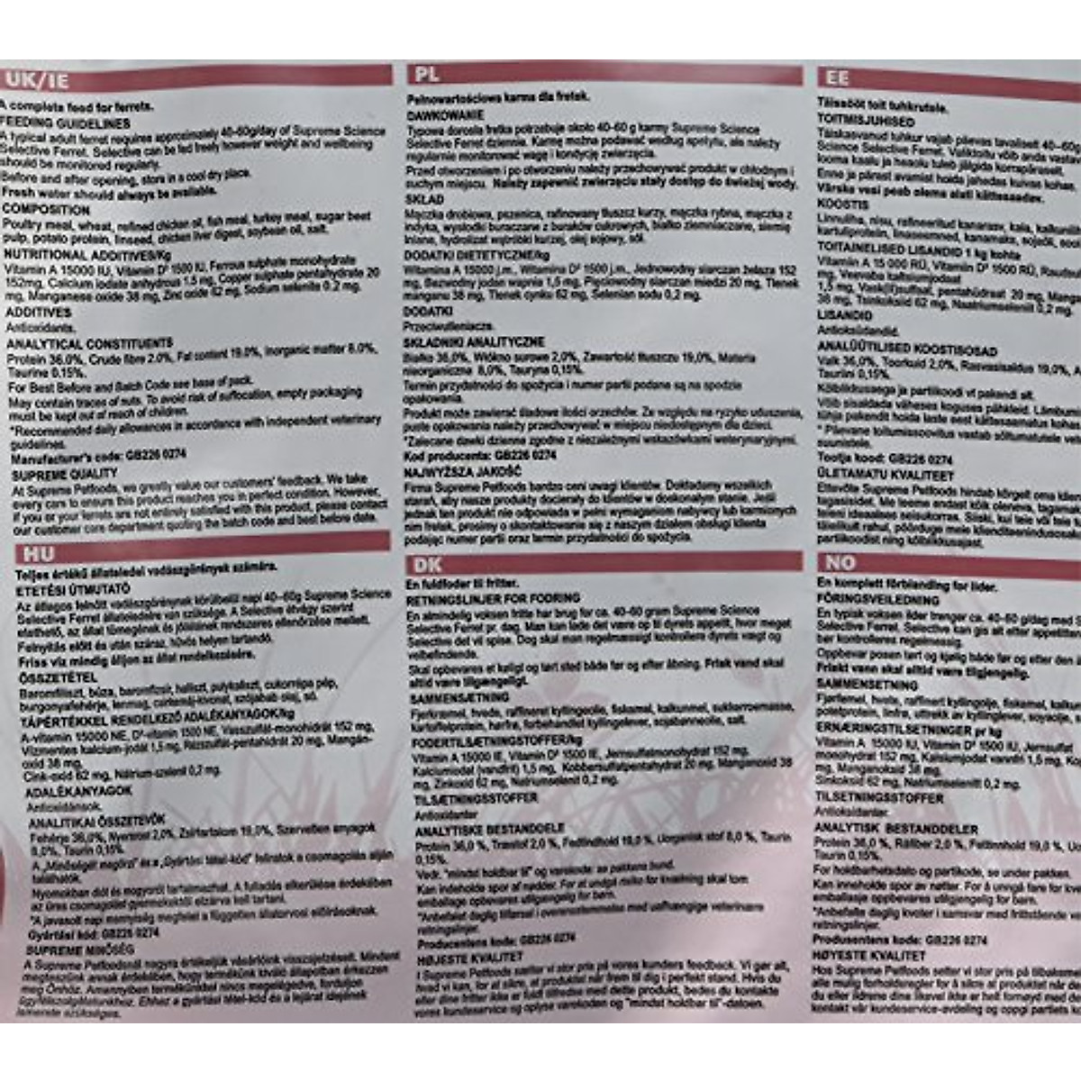 Supreme Petfoods Science Selective Ferret 2 kg