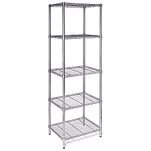 Kcelarec Heavy Duty 5 Tier Wire Shelving Unit 5 Shelves Storage Rack Thicken Steel Tube, NSF Certified, Chrome