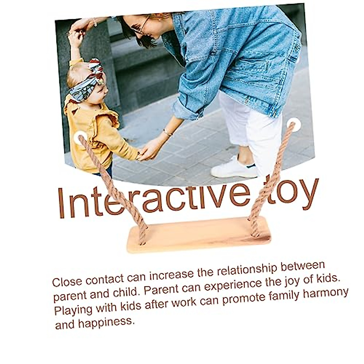 Toyvian Adult Swings for Outside Outdoor Swings Swing Indoor Rope Swing Hanging Swing Cottonwood Swing The Swing Aldult Brown Wooden Rope Child Swings for Adults Swing for Kids