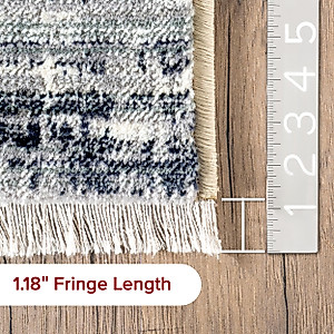 nuLOOM Fringed Performance Indoor Area Rug, Power Loomed, Easy Clean, Durable, Non-Shed, 3' x 5', Vanita Beige