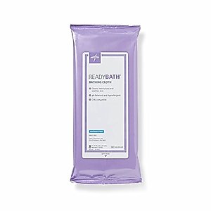 Medline ReadyBath Unscented Body Cleansing Cloths, Standard Weight Wipes (8 Count Pack, 30 Packs)