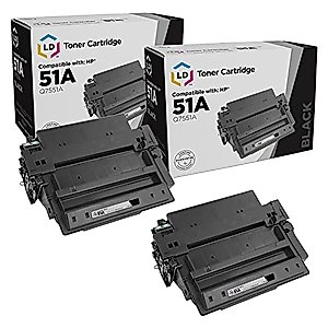 LD Compatible Toner Cartridge Replacement for HP 51A Q7551A (Black, 2-Pack)