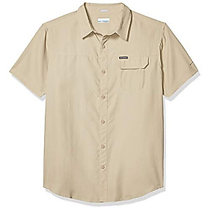 Columbia Men's Smith Creek Woven Short Sleeve Shirt, Fossil, X-Large