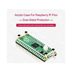 Waveshare Clear Acrylic Protection Case for Raspberry Pi Pico, Customized Key Cap, Neat Design