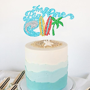 Summer Beach Cake Toppers Surf Cake Decorations with Wave Surf for Beach Surf Themed Birthday Party (Surf up)