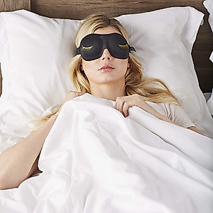 Bucky Ultralight & Comfortable Contoured Sleep Eye Mask, Gold Eyelash, One Size,5824