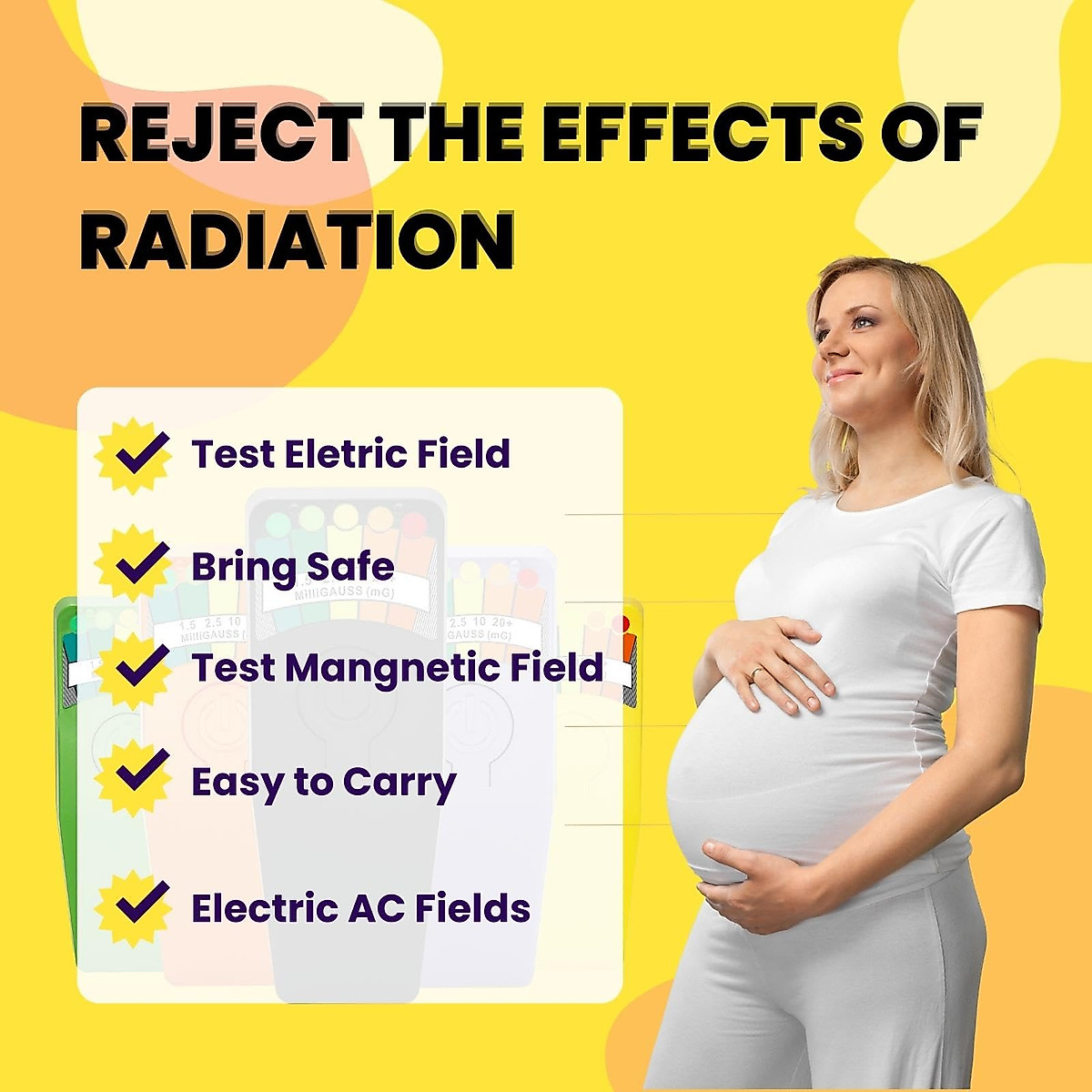 Gurtice 2 Pack Black EMF Meter Ghost Hunting Magnetic Field Detector Spirit Box Paranormal Equipment Tester 50Hz-20,000Hz