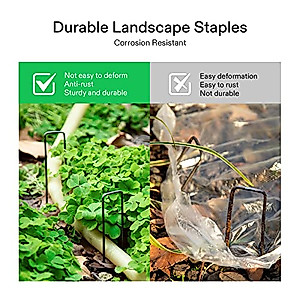VIVOSUN 50 PCS 6 Inch Garden Stakes Landscape Staples U-Shaped Pins for Barrier Fabric, Ground Cover, Soaker Hose, Irrigation Tubing, Invisible Dog Fence