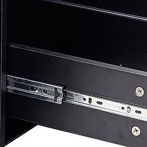 soges 2 Drawer Mobile Lateral File Cabinet, Office Filing Cabinet, Rolling Storage Cabinet, Printer Stand with Open Storage Shelves and Wheels, Black and White, CXWL-FC08BW