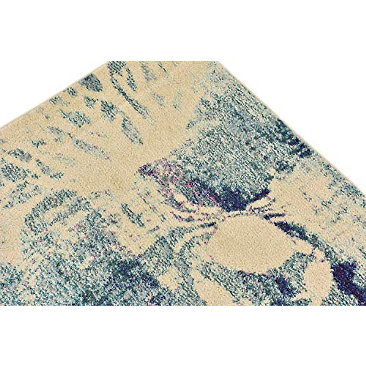 Unique Loom Positano Collection Coastal Modern Coral Lobster Shells Light Blue Area Rug (5' x 8')