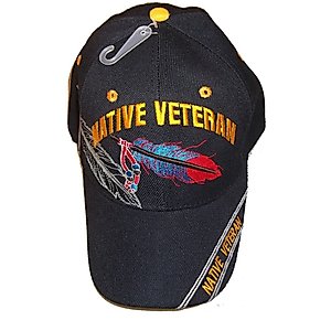 Native Veteran Adjustable Embroidered Hat Baseball Cap Army Marine Navy Retired Vet