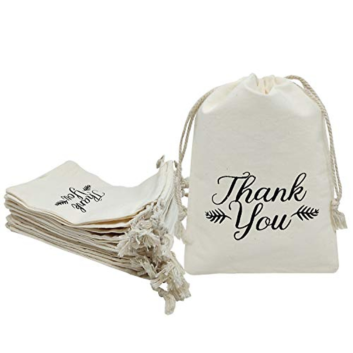 Sanrich Thank You Drawstring Bags 5x7 inch for Party Favor 20 Pack Gift Goodies Treat Bags (5x7)
