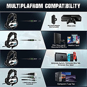 FEIYING Gaming Headset with Microphone, Gaming Headphones Stereo 7.1 Surround Sound PS4 Headset 50mm Drivers, 3.5mm Audio Jack Over Ear Headphones Wired for PC Switch Playstation Xbox PS5 Laptop