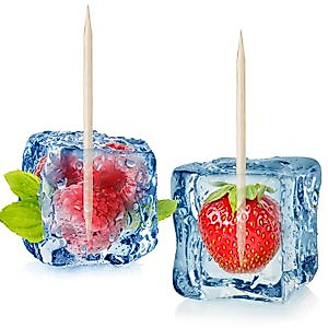 MontoPack Bamboo Wooden Toothpicks |1000-Piece Large Wood Round Toothpicks in Clear Plastic Storage Box | Sturdy Safe Double Sided Party, Appetizer, Olive, Barbecue, Fruit, Teeth Cleaning Toothpicks.