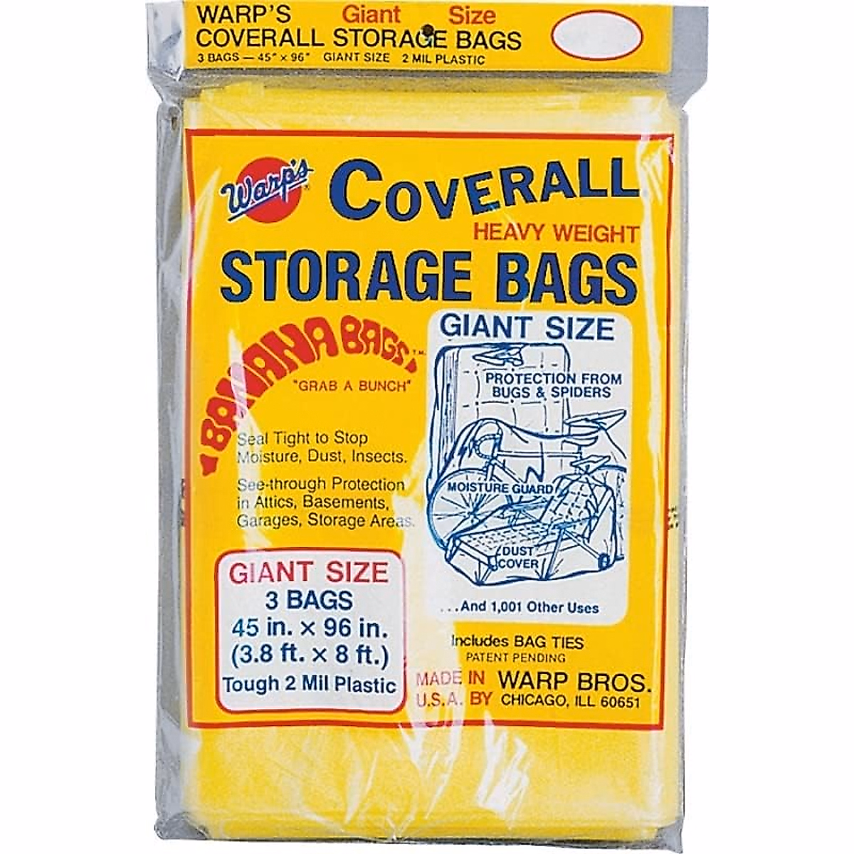 Banana Storage Bags, Heavy Weight, 9 Oversized Bags for Moving, Storing, Protection, (2) Jumbo 60” x 108”, (3) Giant 45" x 96, (4) Large 40” x 73”, Ties Included