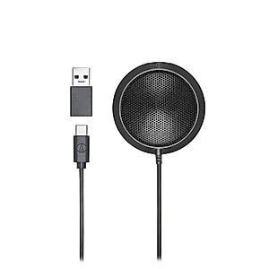Audio-Technica ATR4697-USB Omnidirectional Condenser Boundary Microphone,Black