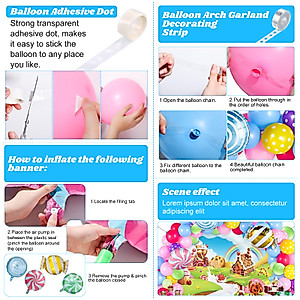 87 Pcs Candyland Themed Party Decorations, Candyland Lollipop Tablecloth and Lollipop Themed Backdrop with Balloon Garland Kit Christmas Candy Party Supplies for Christmas Halloween Party Supplies