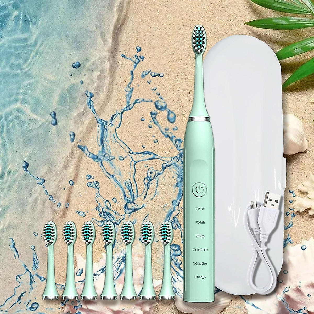 Electric Toothbrush, IPx7 Tooth Brush with 8 Brush Heads 5 Cleaning Modes 4 Adjustment Forces Toothbrush Box Smart 20-Speed Timer Longer Life Faster Charging, Upgraded Toothbrush for Women Men #