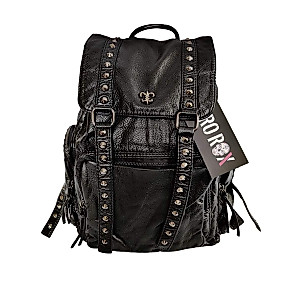 Ro Rox Iris Punk Goth PU Unisex School Uni Large Backpack