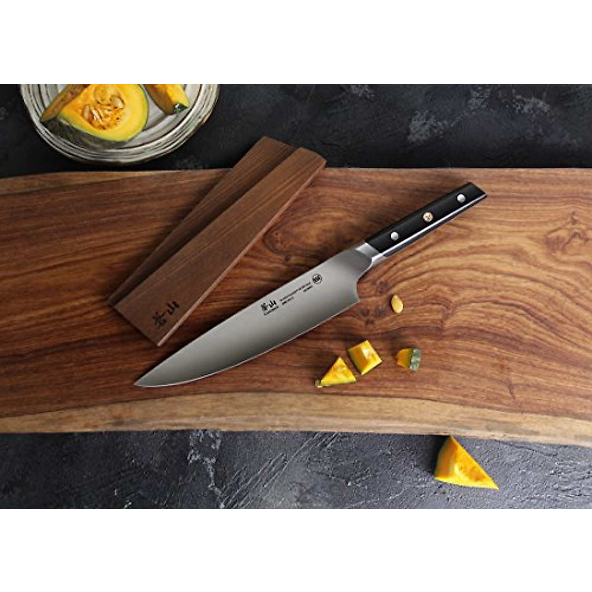 Cangshan TC Series 1020908 Swedish 14C28N Steel Forged 8-Inch Chef Knife and Wood Sheath Set
