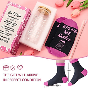 Hweijm Soul Sister Gifts, Best Friend Birthday Gifts for Women, Friendship Gifts, female Friends Friendship Birtdhay Gifts For BFF Besties, 20 Oz Soul Sister Coffee Glass