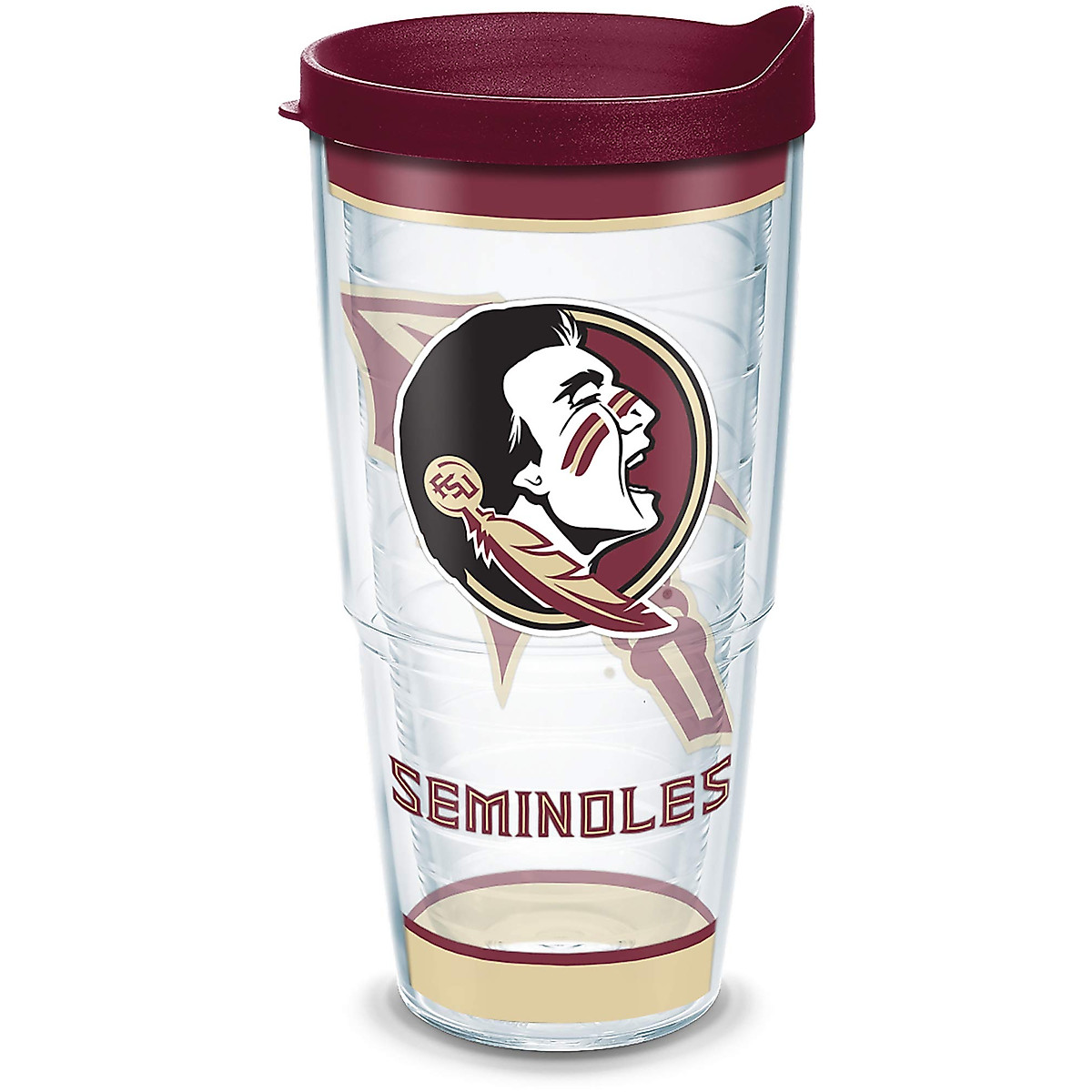 Tervis Made in USA Double Walled Florida State University FSU Seminoles Insulated Tumbler Cup Keeps Drinks Cold & Hot, 24oz, Tradition
