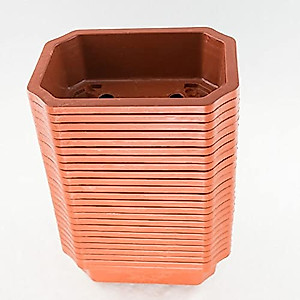 24 Pcs Rectangular Plastic Bonsai Training Pot, Succulent Planter - 6.25"x 4.5"x 2"