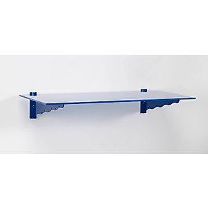 LTL Home Products Puzzle Glass Wall Shelf Kit, 11" x 36", Wave Blue