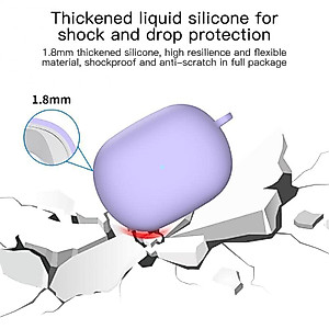 USTIYA Case for Redmi Buds 4 Pro Protective Silicone Case with Keychain Cover (Black)