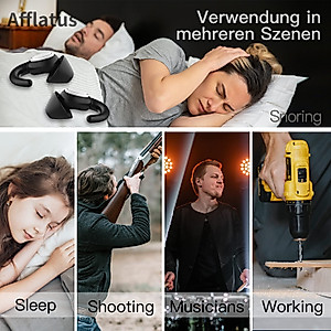 Afflatus Ear Plugs for Sleeping Noise Cancelling, 2 Pairs (S+L) Comfortable Reusable Noise Reduction Ear Plugs, Earplugs for Sleep, Snoring (Pure Black)