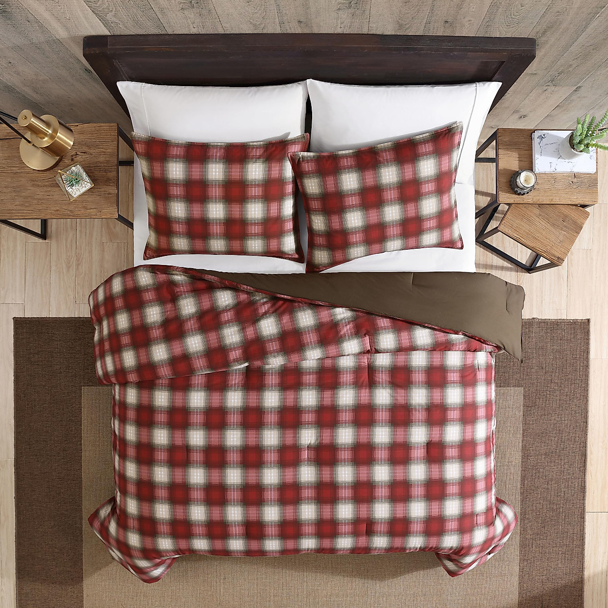 Eddie Bauer - King Comforter Set, Reversible Alt Down Bedding with Matching Shams, Home Decor for Colder Months (Navigation Red, King)