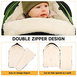 EAQ Universal Winter Warm Baby Stroller Footmuff,Muti Use Bunting Bag, Fleece Lined Washable Outdoor Sleeping Bag for Baby（Gray）