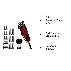 Oster Fast Feed Adjustable Pivot Motor Clipper 76023-510 with 8 Piece Guide Comb Set and Neck Duster
