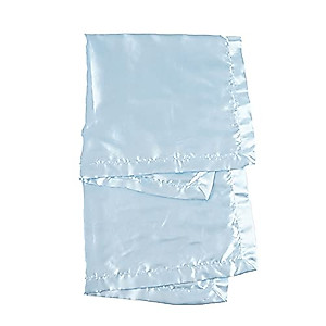 Heavens Cuddles Double Sided Pure Satin Baby Blanket (Light Blue) 48"x36"