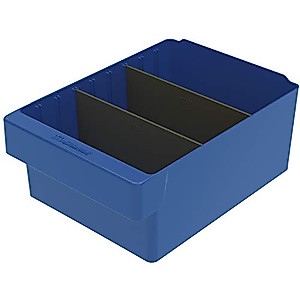 Akro-Mils 31182 AkroDrawer Stackable Plastic Storage Drawer Storage Bin, (11-5/8-Inch x 8-3/8-Inch x 4-5/8-Inch), Blue, (4-Pack)