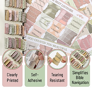 Mr. Pen- Bible Tabs, 75 Tabs, Boho Theme, Laminated Bible Tabs for Women and Men, Bible Tabs for Study Bible, Bible Index Tabs, Bible Book Tabs, Bible Labels Tabs, Mr Pen Bible Tabs
