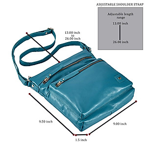 Wise Owl Accessories Real Leather Crossbody Bag Purse for Women Bundled with RFID Long Bifold Wallet (Set of 2)