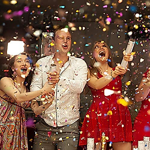 Large Confetti Cannons Multicolor - 8 Pack Confetti Poppers Bulk, Streamer Cannons| Party Poppers Confetti Shooters| Glitter cannons for Celebrations, Photography, Birthday, Glitter Bomb Prank Package