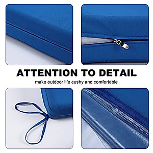 Outdoor Bench Cushion for Patio Furniture with Ties Indoor Settee Seat Replacement Pad Garden Porch Swing 42 x 18 Inch, Blue