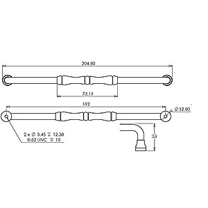 Richelieu Hardware BP740192BORB Boucherville Collection 7 9/16-inch (192 mm) Center-to-Center Brushed Oil-Rubbed Bronze Traditional Cabinet and Drawer Pull Handle for Kitchen, Bathroom, and Furniture
