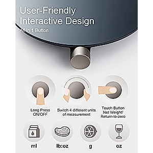 HOTO Smart Food Scale, Kitchen Scale, Food Scales Digital Weight Grams and Oz, Coffee Scale, Kitchen Scale with 0.1g High Precise Sensor, Measures in 4 Units (g/ml/oz/lb: oz)