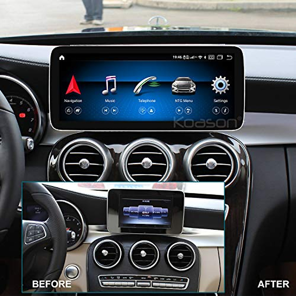 Android12 10.25inch HD1920 Screen Upgrade Display Monitor Multimedia Player GPS Navigation for Mercedes Benz C GLC 2014-2018 C180 C200 C220 C250 C300 C350 C320 C63 W205 NTG5
