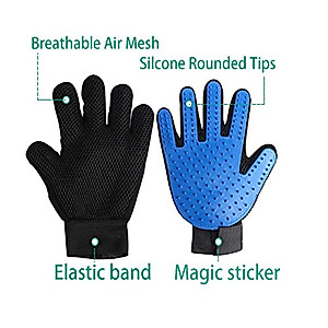 Pet Hair Remover Glove - Right Hand Gentle Pet Grooming Mitt for Dogs and Cats by Prime Pet