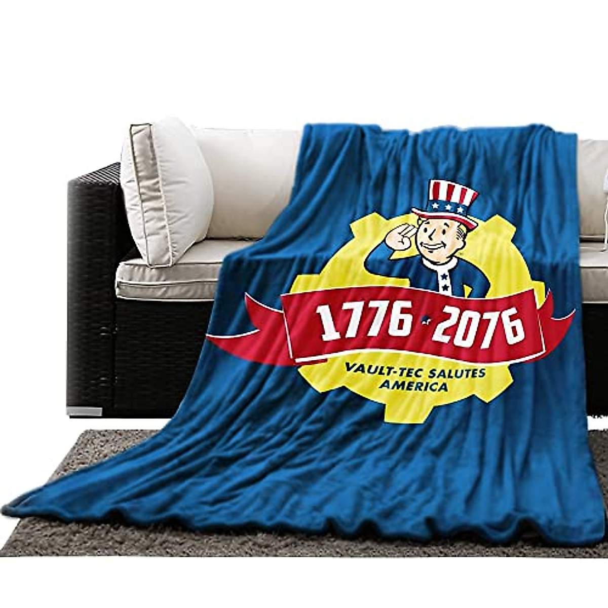 JUST FUNKY Fallout Nuka-Cola Round Fleece Blanket, Throw, Decor, Bedding [45 x 60 inches]