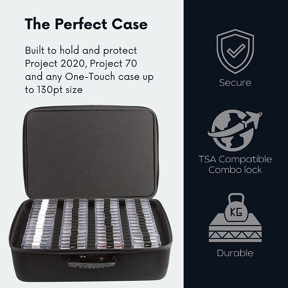 Card Titan Pro One Touch Card Holder with Zipper Lock - Trading Card Storage Box Fits 60 One Touch Magnetic Cases - Compatible with Project 2020 and Project 70 Sets - Great Trading Card Case