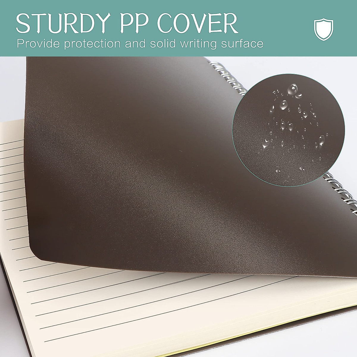 Toplive A5 Spiral Notebook, 2 Pack 8.25"x5.75" PP Hardcover Notebook Ruled Lined Journal Notebook 80 Sheets / 160 Pages for Student Office School Supplies