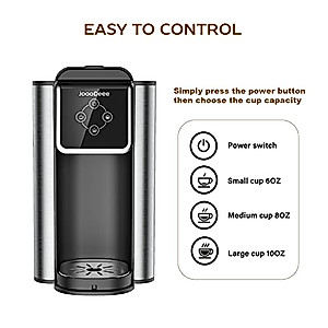 JoooDeee Single Serve 3 in 1 Coffee Brewer Coffee Maker with 50 oz. Reservoir, K-Cup Pods Compatible & Ground Coffee Tea Pods, Touch-Screen, 3 Brewing Options